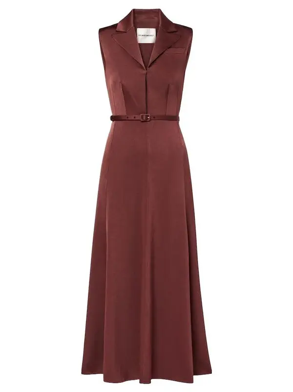 Roland Mouret Crepe Midi Dress - Brown
