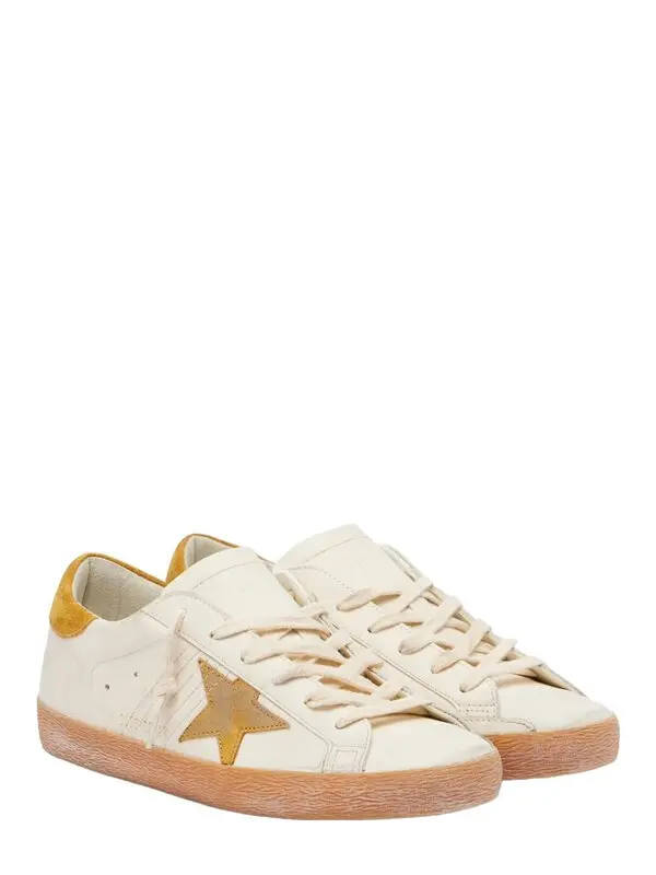 GOLDEN GOOSE Super Star Leather Sneakers - Beige