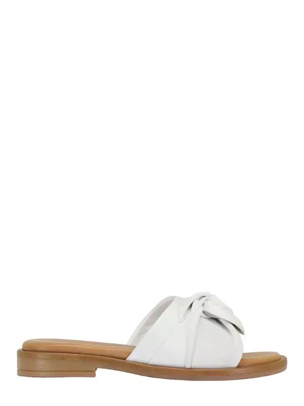 Ron White Leather Sandals - White