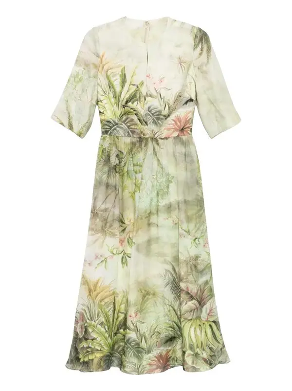 Elie Saab Safari-print Dress - Green