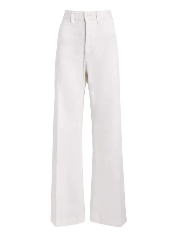 Ralph Lauren Stretch Cotton Twill Wide-leg Trousers - Ivory