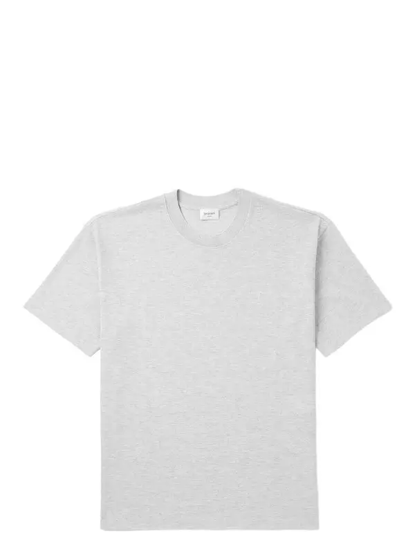 Saint Laurent Cotton-blend Piqué T-shirt - Gray