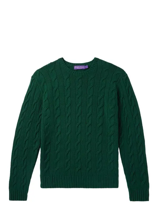 Ralph Lauren Purple Label Cable-knit Cashmere Sweater - Green