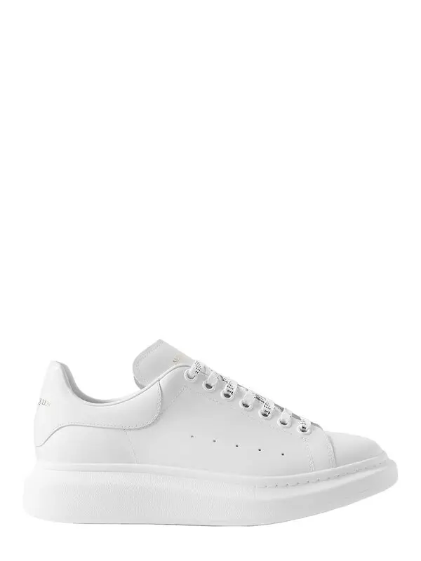 Alexander McQueen Exaggerated-sole Leather Sneakers - White
