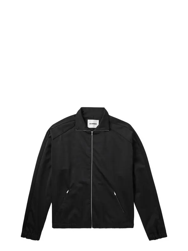 JIL SANDER Cotton-blend Jersey Zip-up Sweatshirt - Black