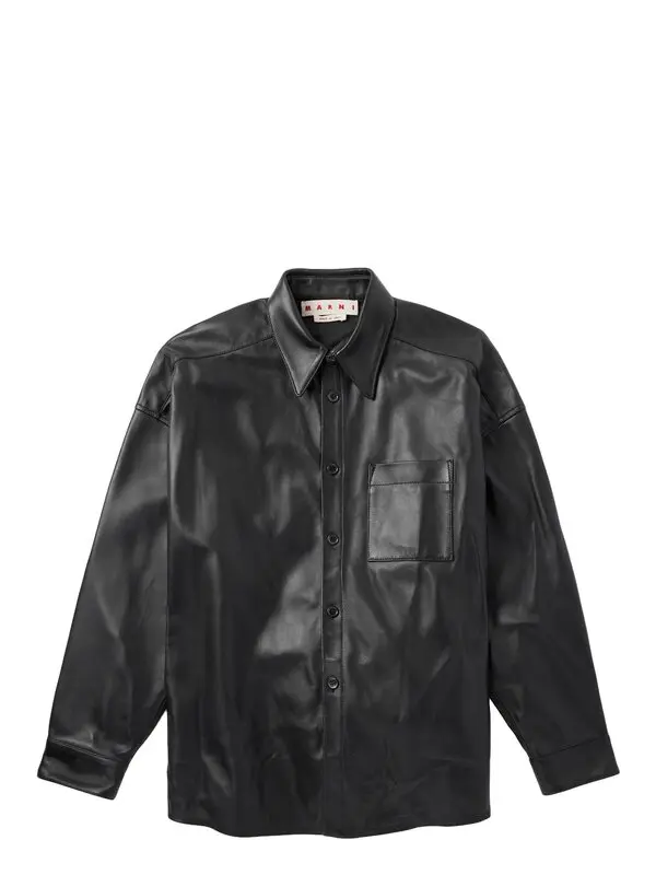 Marni Leather Shirt Jacket - Black