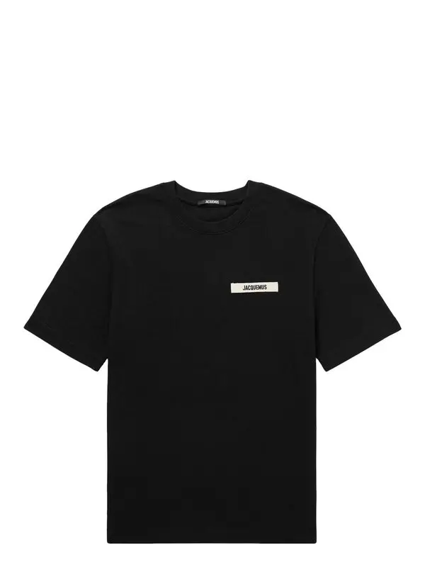 Jacquemus Logo-appliquéd Cotton-jersey T-shirt - Black