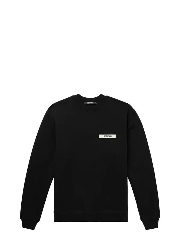Jacquemus Logo-appliquéd Cotton-jersey Sweatshirt - Black