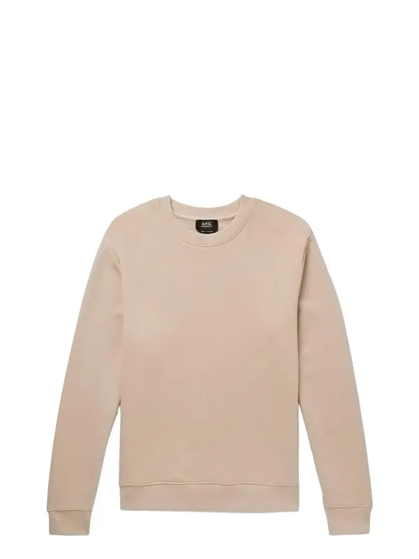 A.p.c. Brodé Cotton-jersey Sweatshirt - Neutrals