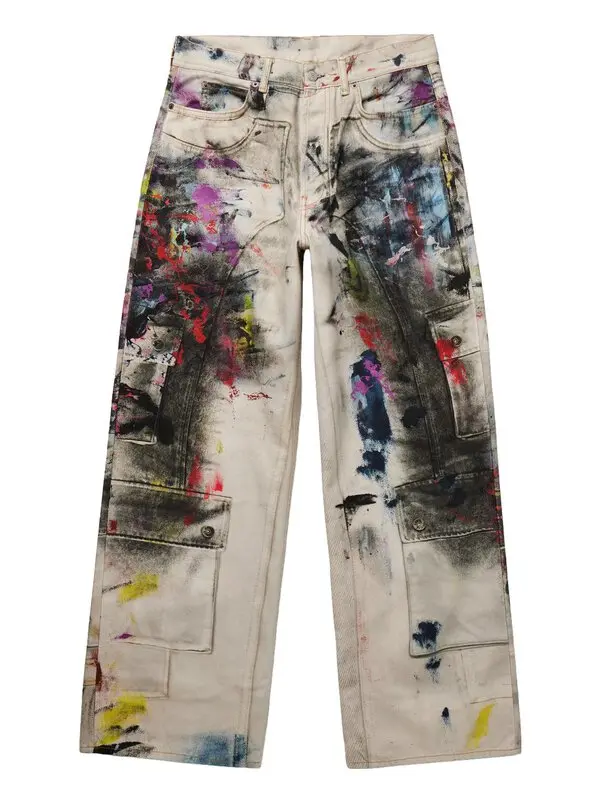 Acne Studios 1981 Wide-leg Trompe L'oeil Printed Jeans - Neutrals