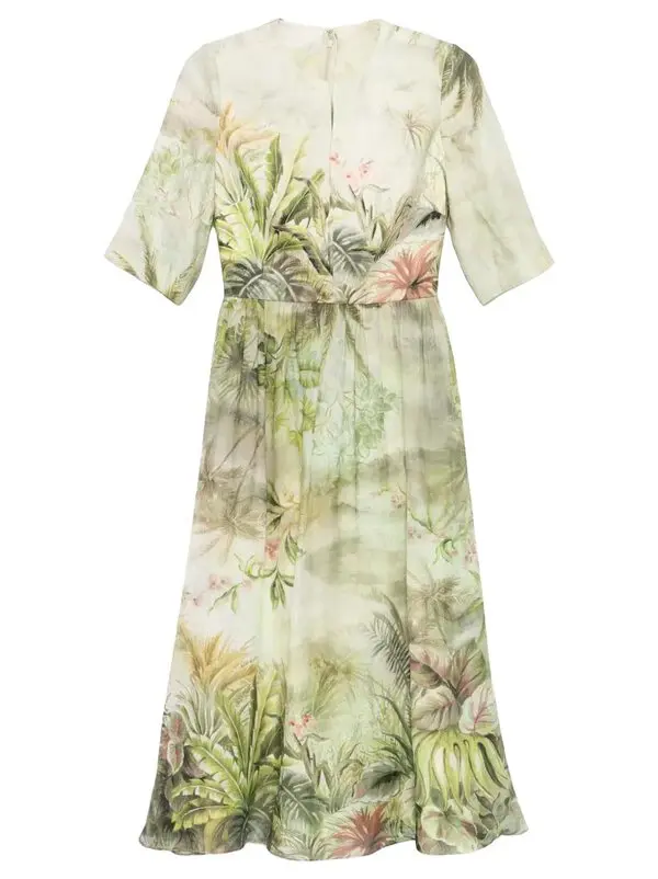 Elie Saab Safari-print Dress - Green