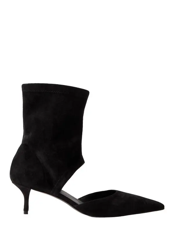 Alaïa 55 Cutout Suede Ankle Boots - Black