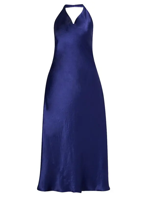 Vince Satin Cowl-neck Maxi Dress - Deep Iris