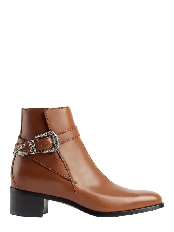 Gucci Buckled Ankle Boots - Brown