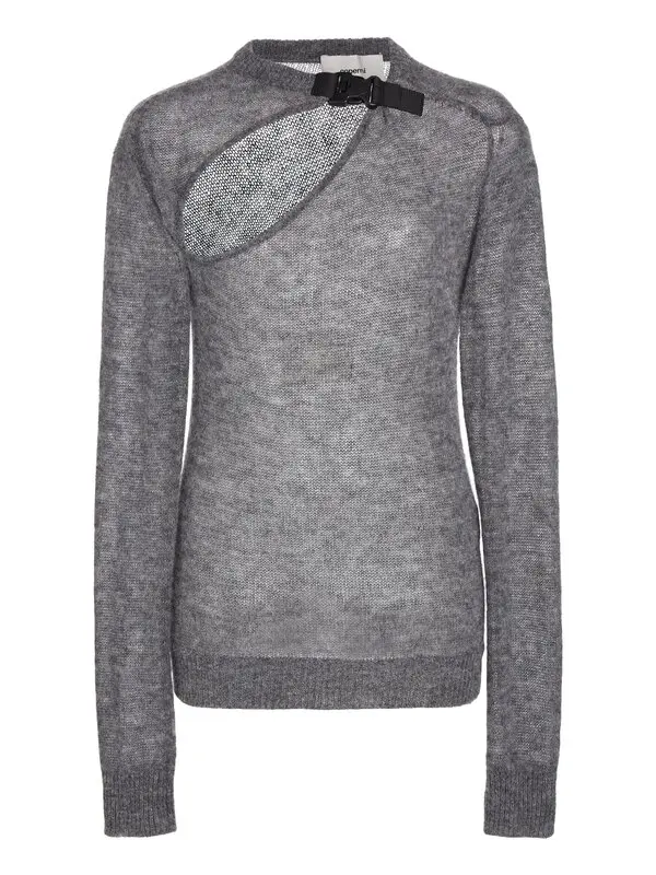 Coperni Buckled Cutout Sweater - Grey