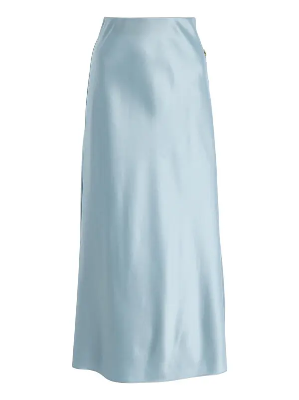 Eterne Camila Stretch-silk Midi Skirt - Blue