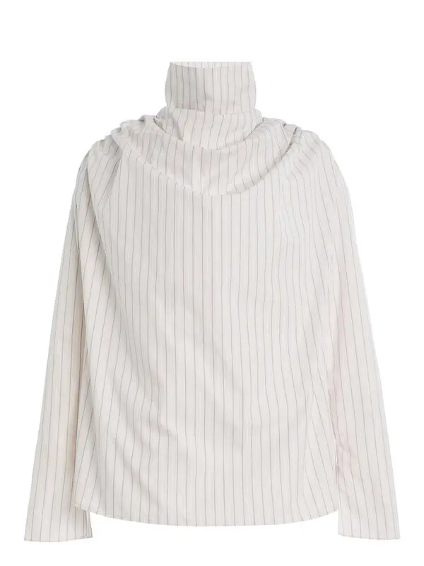 KALLMEYER Penelope Draped Cotton Top - Stripe