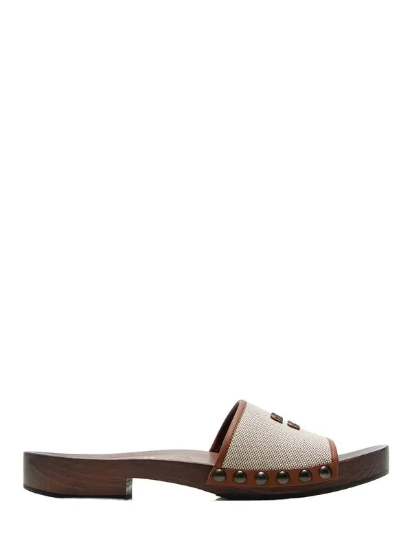 Miu Miu Canvas Clogs - Neutral
