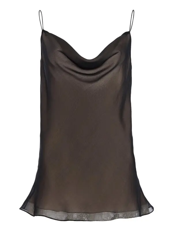 KALLMEYER Zia Silk Camisole Top - Black,white