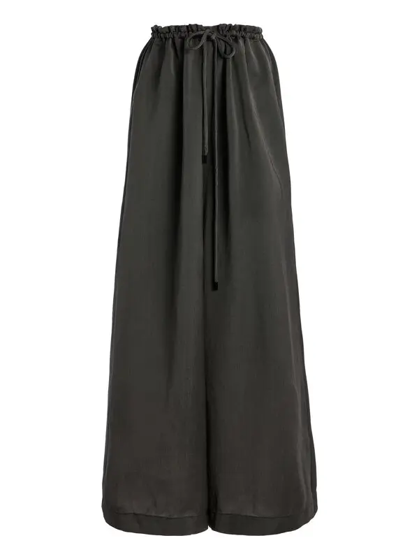 KALLMEYER Wesley Drawstring Wide Leg Pants - Dark Grey