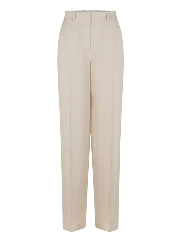 HEIRLOME Carolyn Twill Tapered Trousers - Ivory