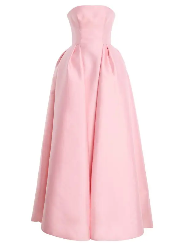 Monique Lhuillier Duchess-satin Pleated Ball Gown - Light Pink