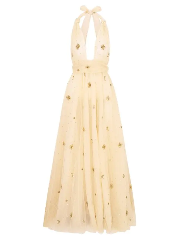 LoveShackFancy Eldora Tulle Maxi Dress - Ivory