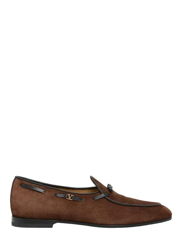 Valentino Garavani Bowshire Leather Loafers - Brown