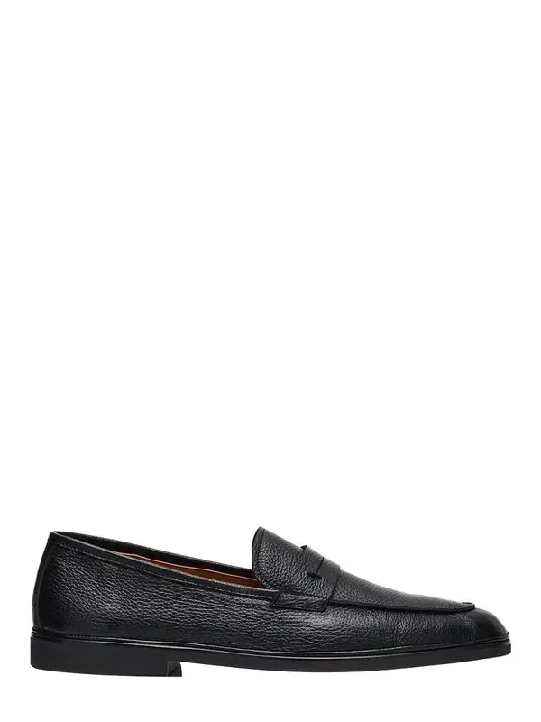 Bergdorf Goodman Deerskin Penny Loafers - Black