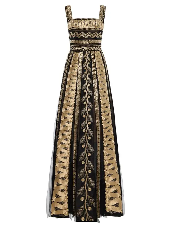 Carolina Herrera Embroidered Tulle A-line Gown - Black