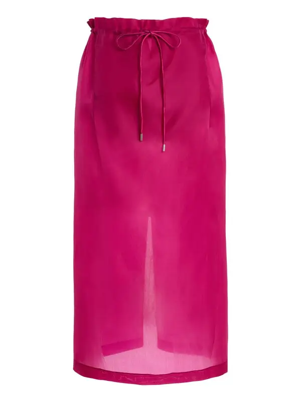 KALLMEYER Regina Drawstring Silk Midi Skirt - Pink