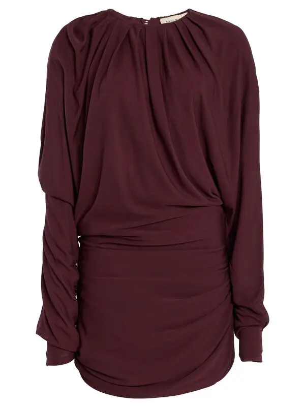 KALLMEYER Rickie Ruched Mini Dress - Burgundy