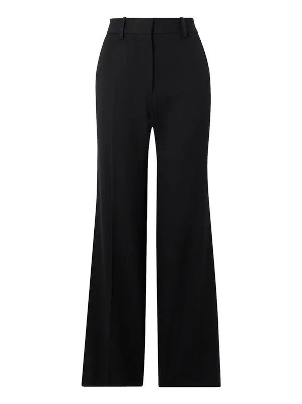 Victoria Beckham Grain De Poudre Straight-leg Pants - Black
