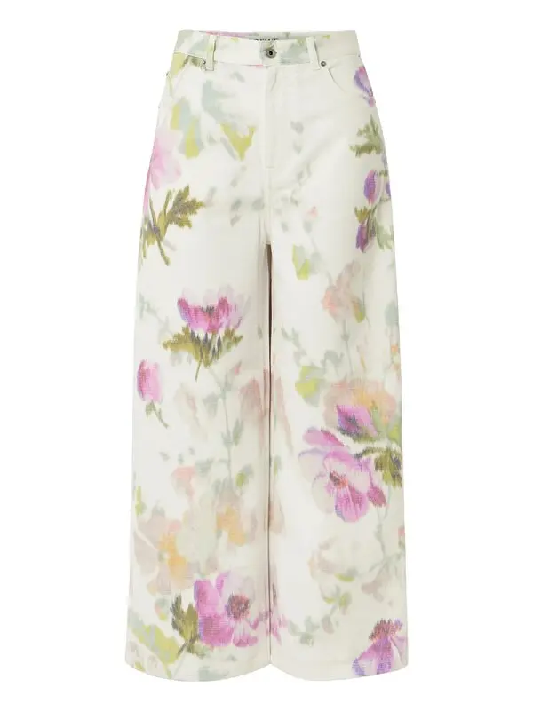 Loewe Floral-print High-rise Straight-leg Jeans - White