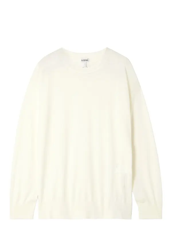 Loewe Embroidered Wool Sweater - Off-white