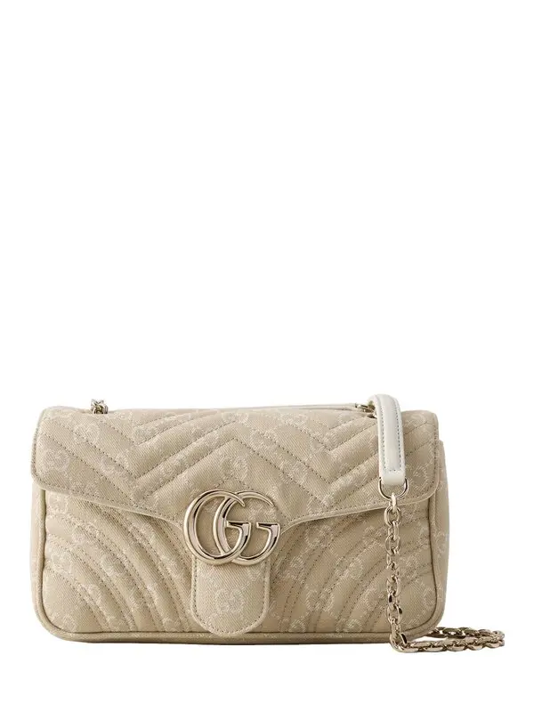 Gucci Gg Marmont 2.0 Embellished Shoulder Bag - Cream