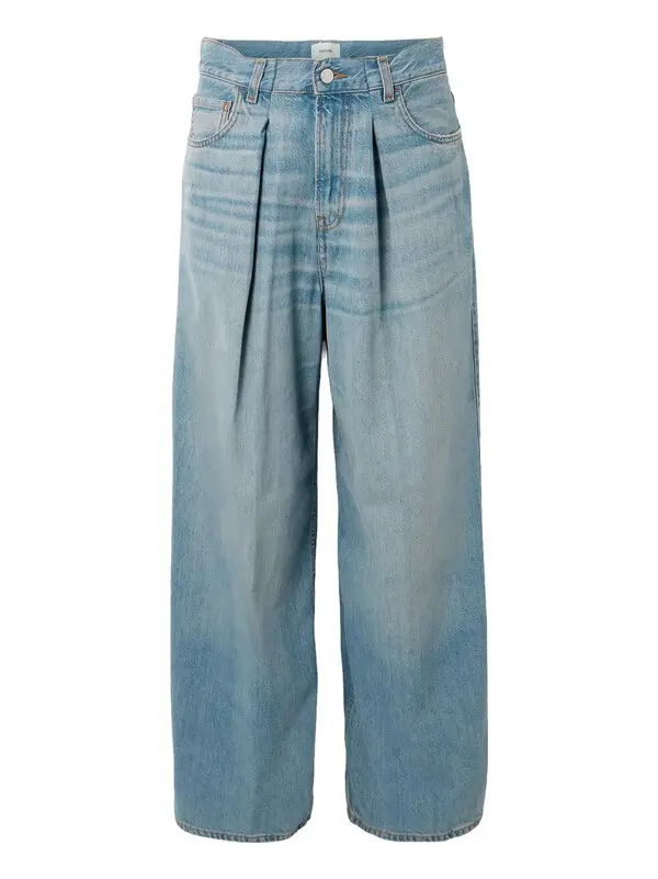 HAIKURE Candy Pleated Boyfriend Jeans - Blue