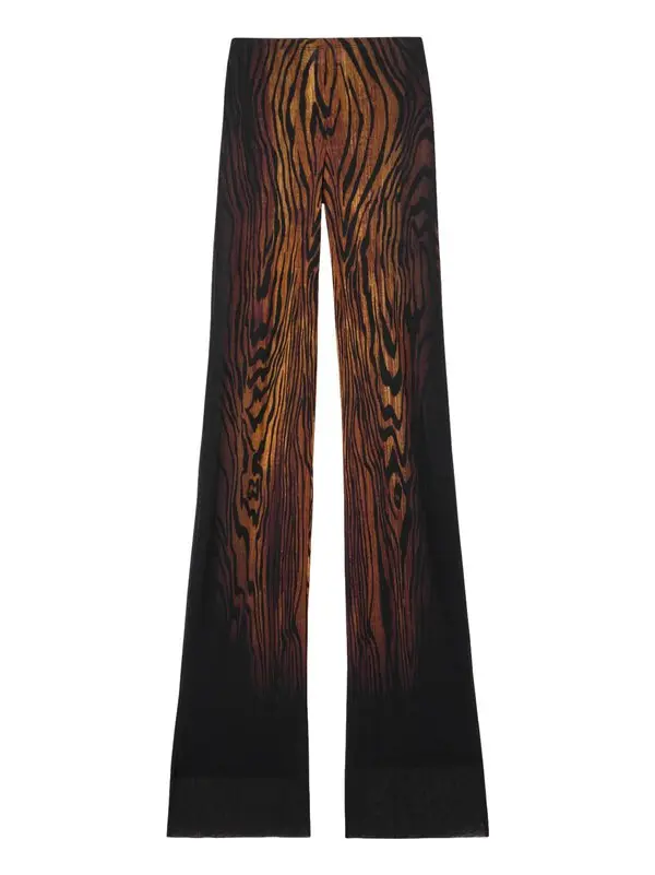 Jean Paul Gaultier Printed Mesh Straight-leg Pants - Brown