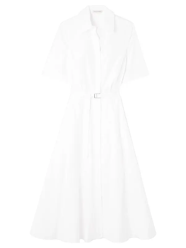 EMILIA WICKSTEAD Rubie Belted Midi Shirt Dress - White
