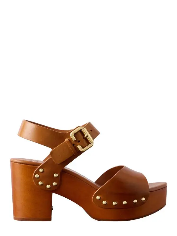Chloé Jeannette Leather Platform Sandals - Brown