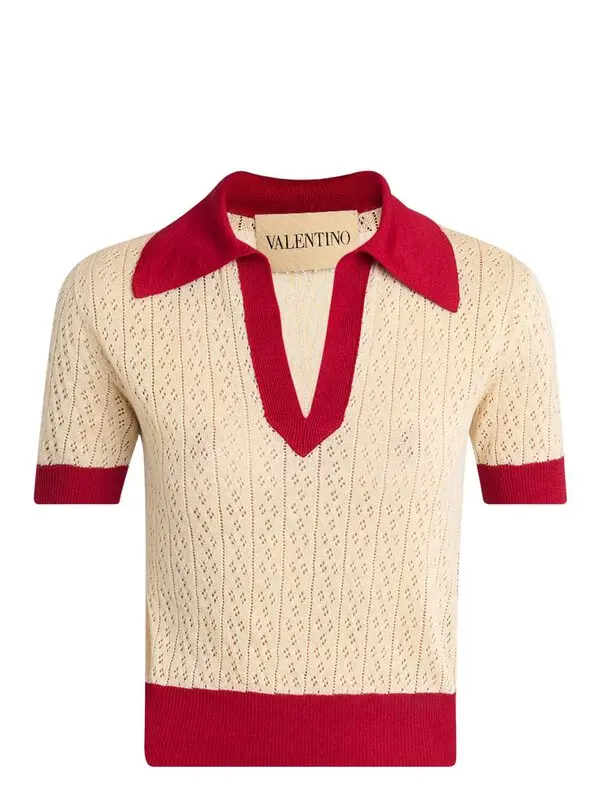 Valentino Garavani Pointelle Knit Sweater - Light Hazelnut
