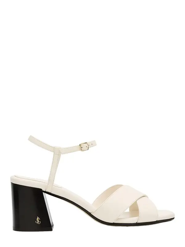 JIMMY CHOO Valla 65 Vacchetta Sandals - White