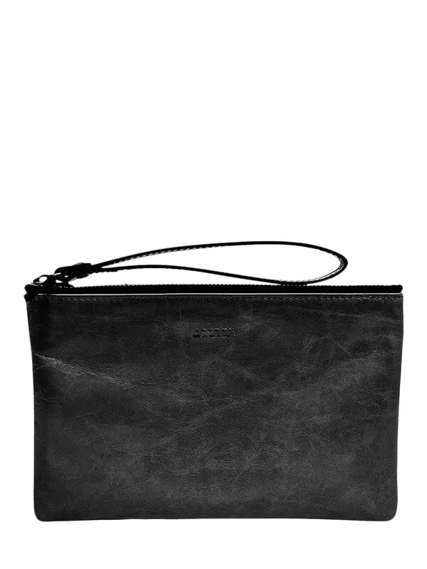 Isabel Marant Mino Leather Wristlet Pouch - Black