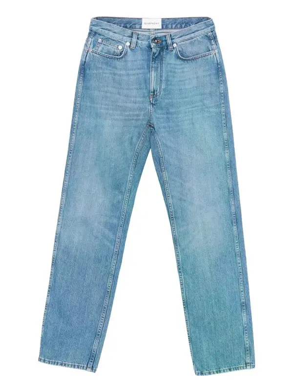 Givenchy Logo-patch Straight Leg Jeans - Blue