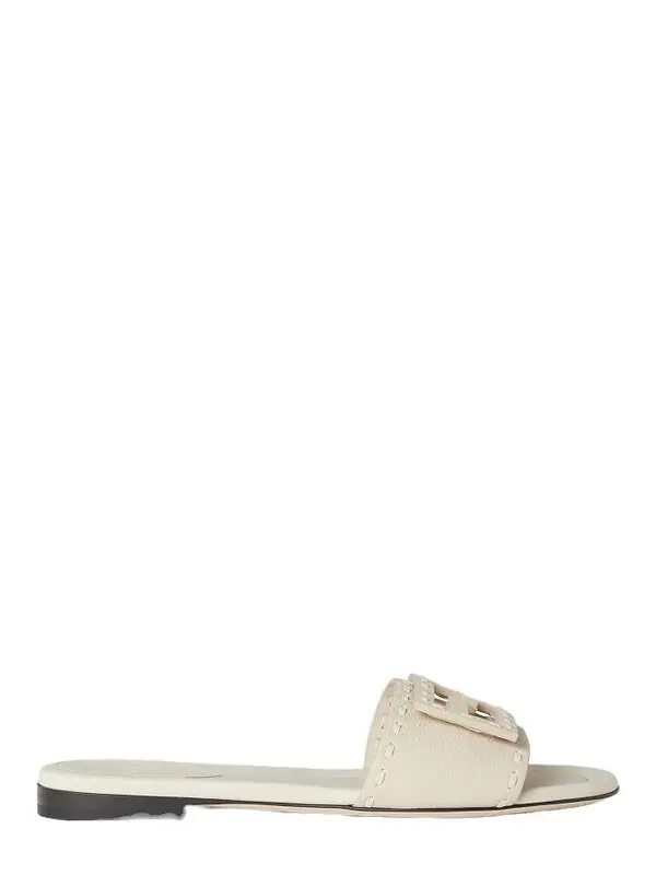 Fendi Baguette Ff Leather Sandals - Camelia
