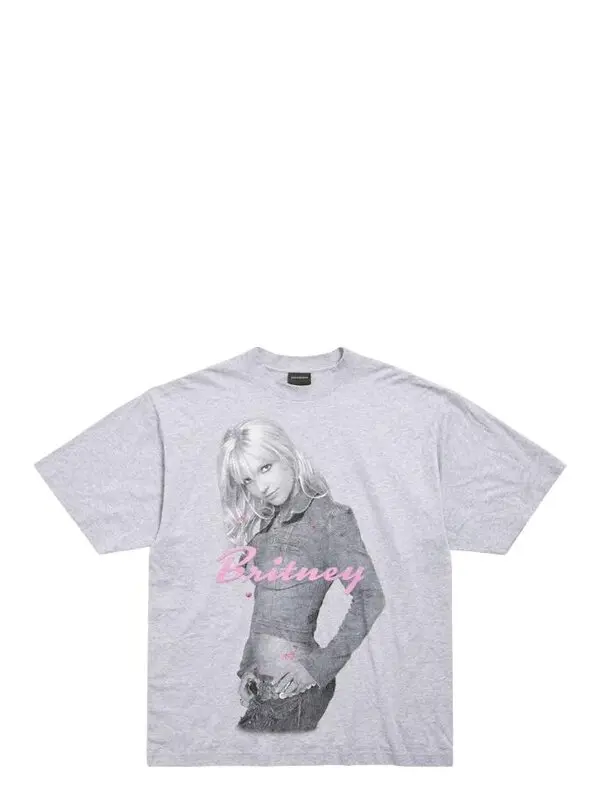 Balenciaga Music Britney Spears Series T-shirt Medium Fit - Light Grey/pink