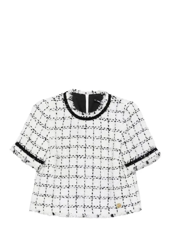Karl Lagerfeld Tweed Short-sleeved Top - White