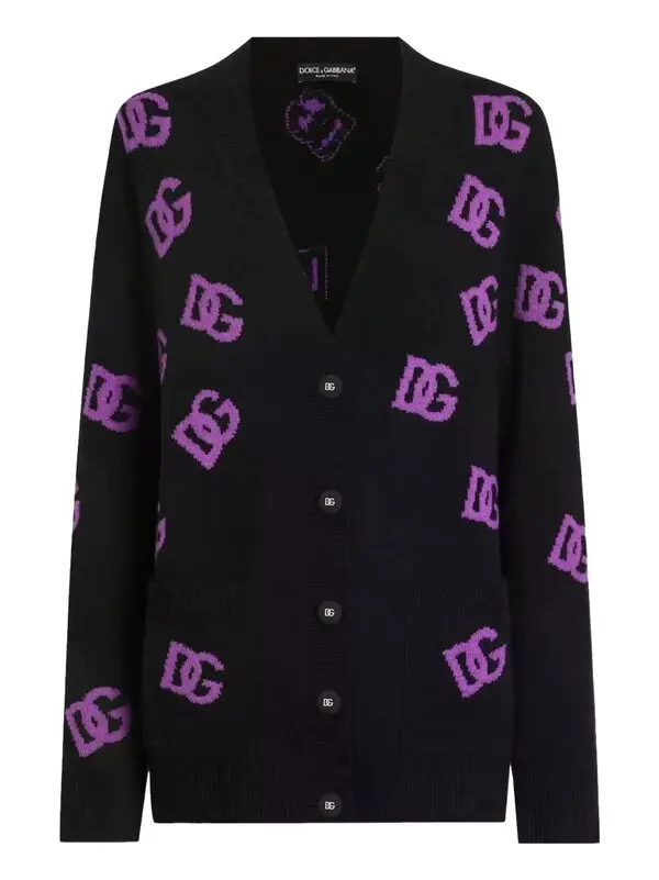 Dolce & Gabbana Logo-motif Cardigan - Black
