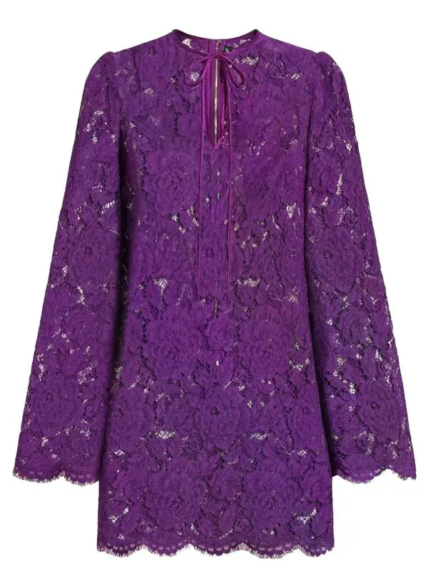 Dolce & Gabbana Cordonetto Lace Dress - Purple