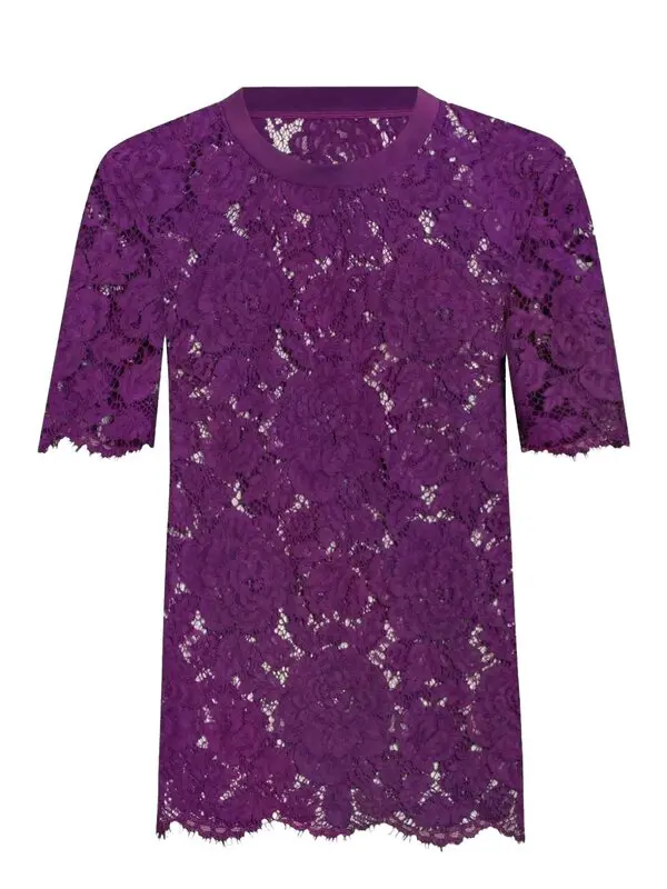 Dolce & Gabbana Lace-detailing T-shirt - Purple
